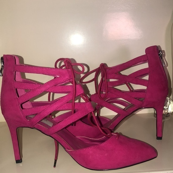 Chelsea & Zoe | Shoes | Chelsea Zoe Hot Pink 3 Inch Heels Zip Up The ...